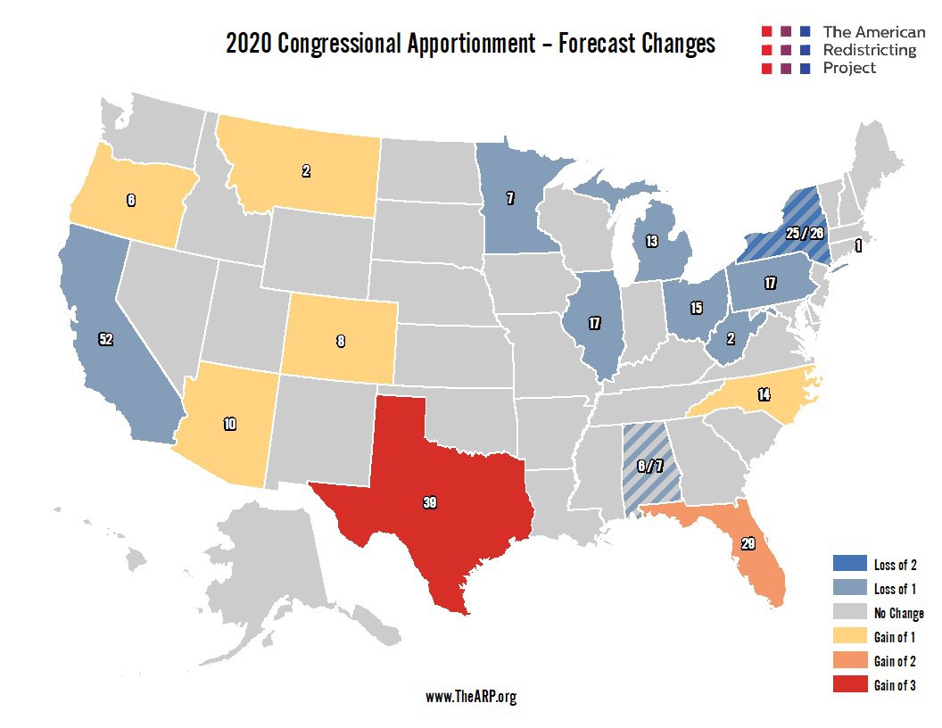 2020 Reapportionment Forecast - Total Population - The American ...