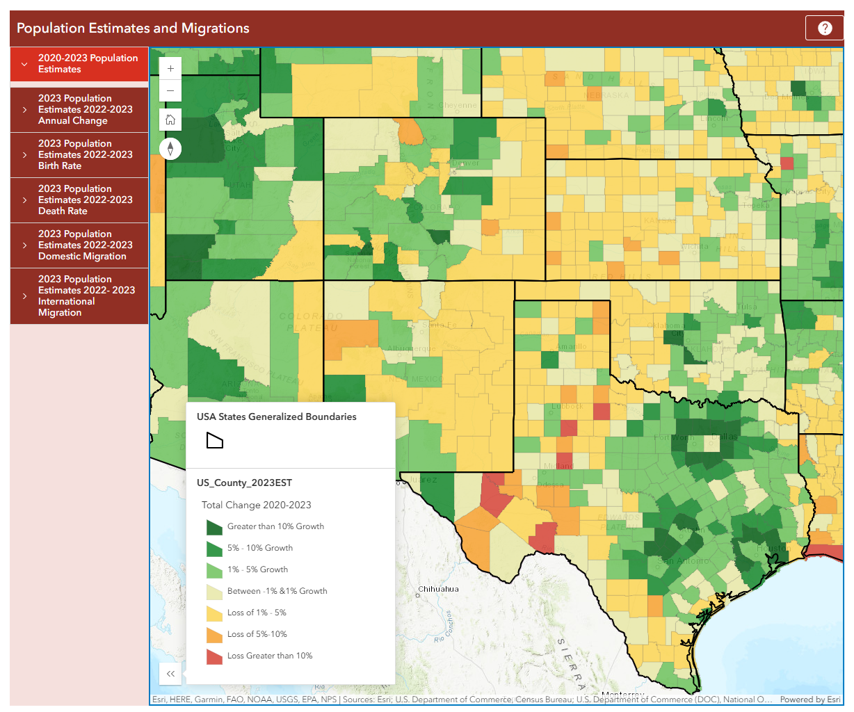 County Level Population Estimate Shifts - The American Redistricting Project