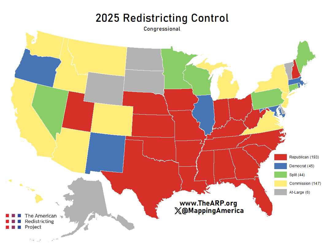 2025 Redistricting Control - The American Redistricting Project